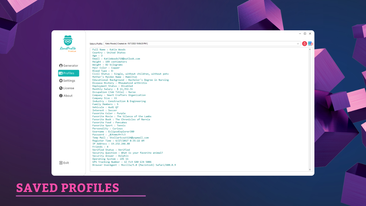 RandProfile - Random Profile Generator by spy0u | CodeCanyon